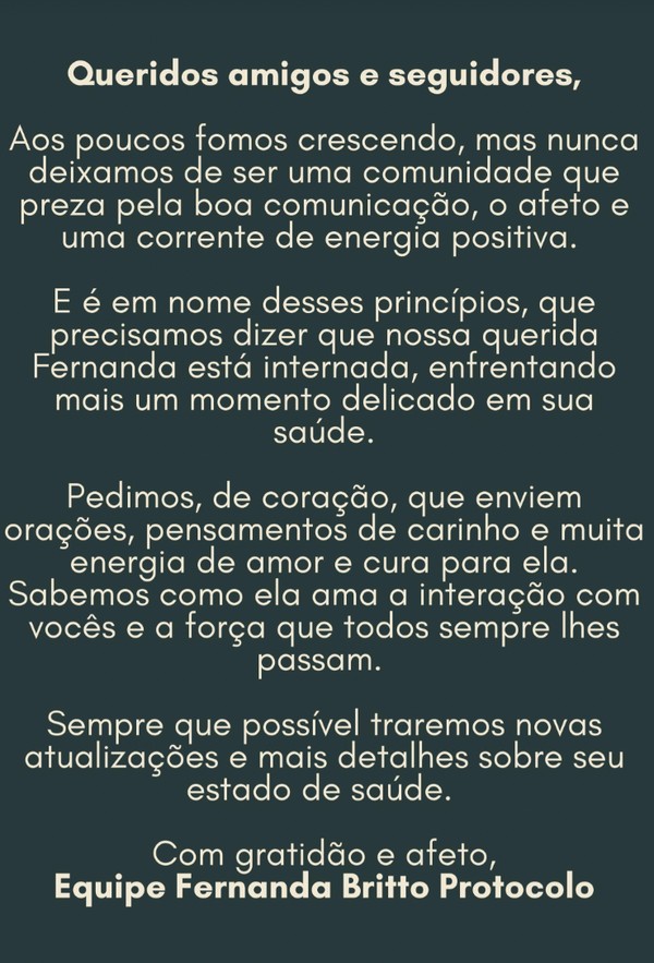 Influenciadora Fernanda Britto é internada no Rio e família pede ...