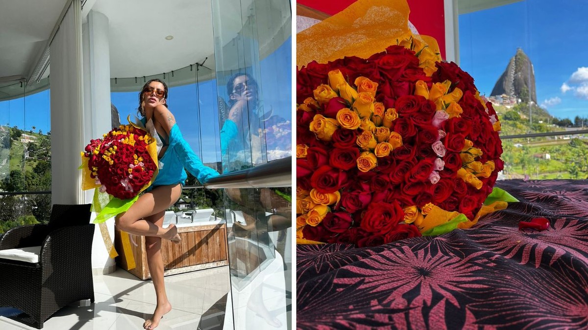 Marcella Maia, de Quanto mais vida Melhor, recebe buquê de flores no ...