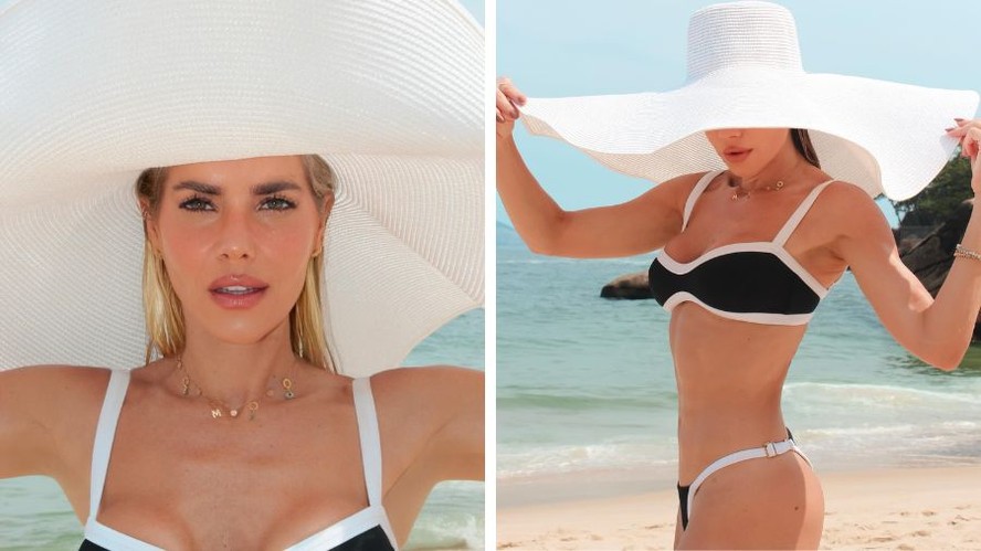 Em dia de calorão, Monique Alfradique eleva a temperatura com fotos de biquíni: 'Rio 40 graus'