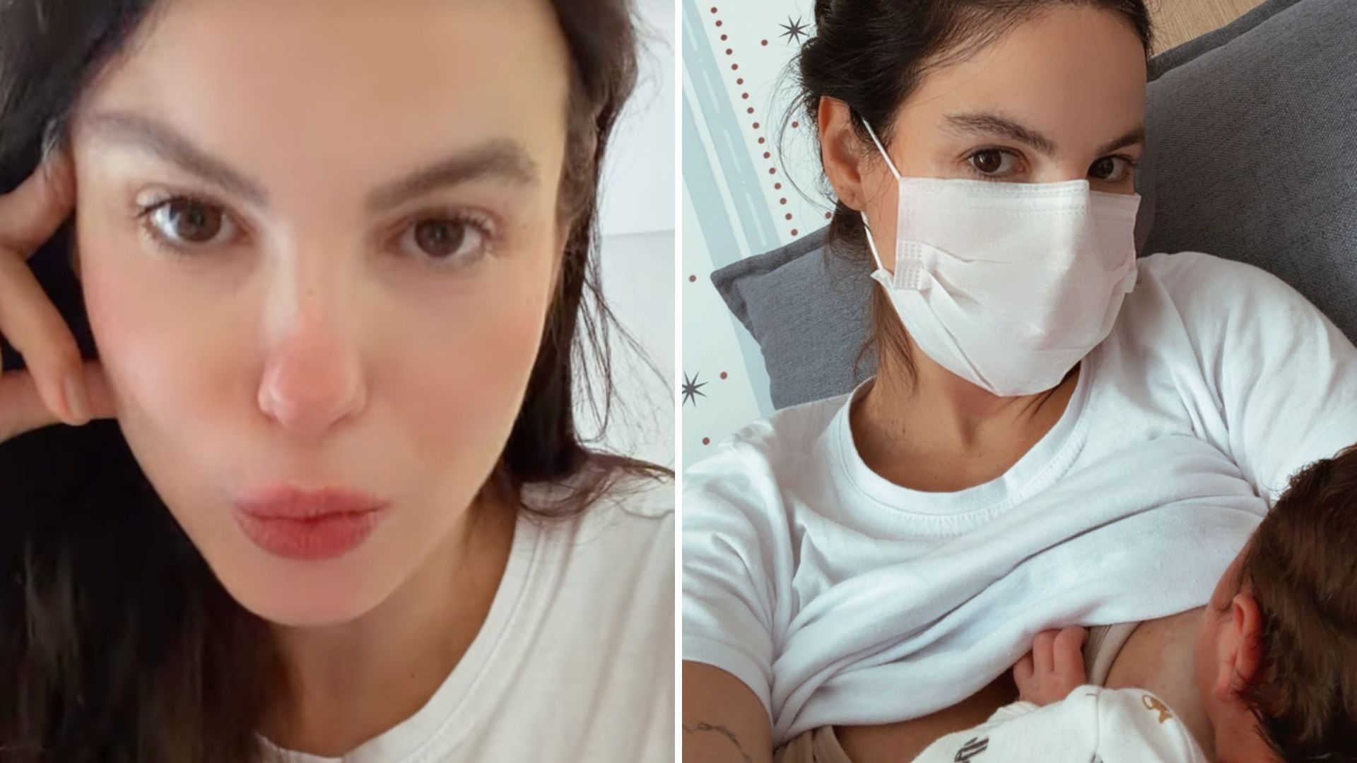 Sthefany Brito amamenta filho recém-nascido de máscara após perrengue ...