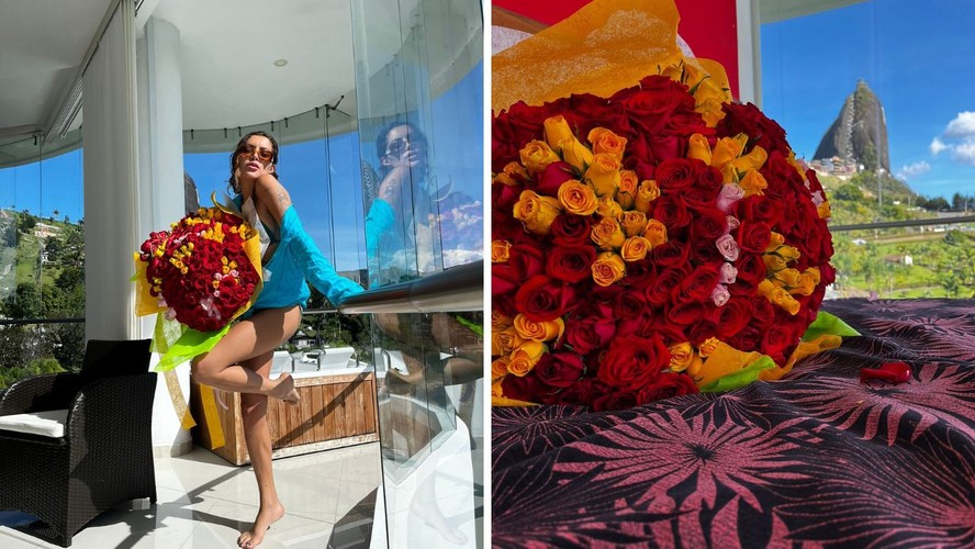 Marcella Maia, de Quanto mais vida Melhor, recebe buquê de flores no ...