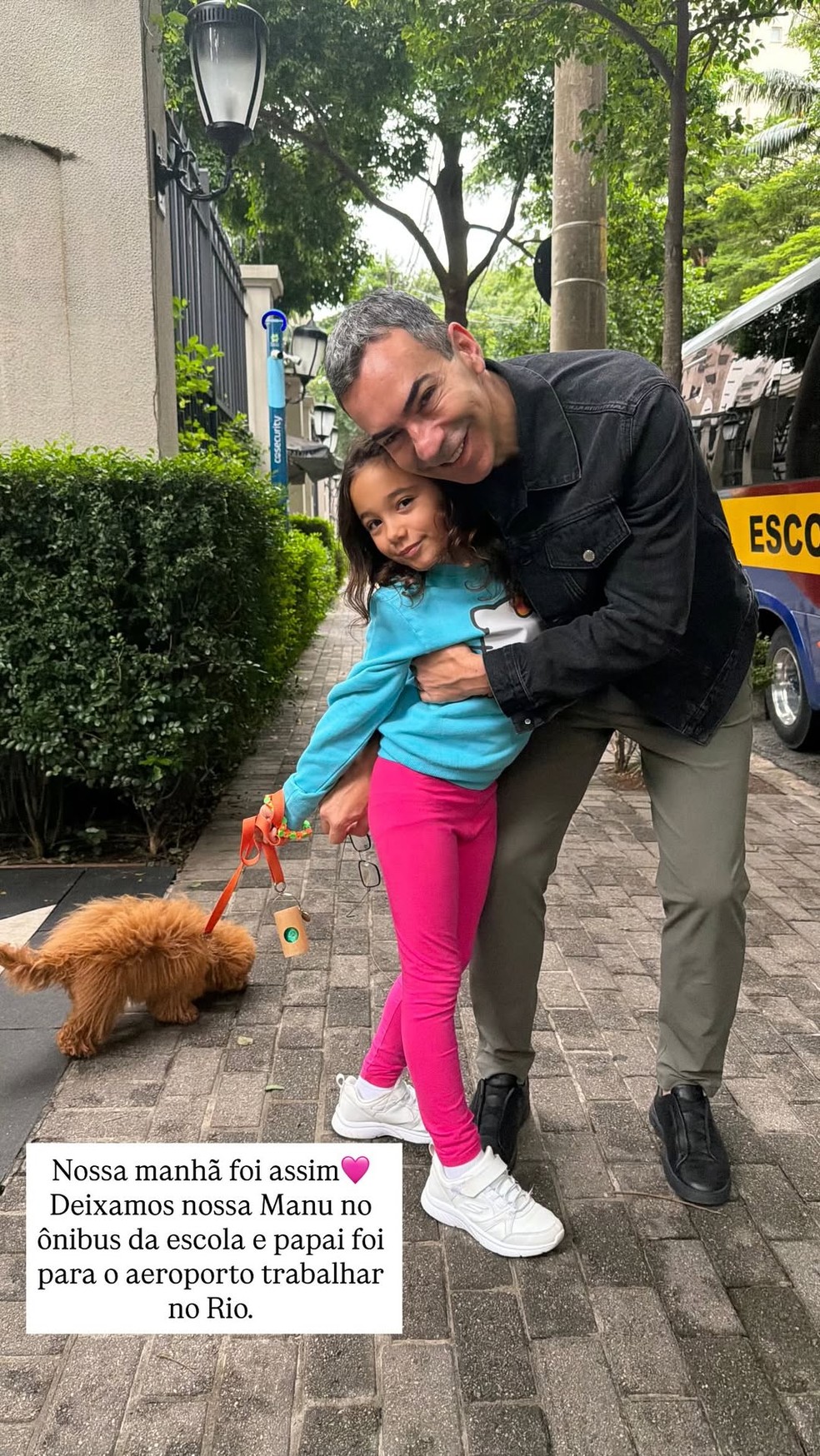 César Tralli se despede da filha, Manuella, antes de retornar ao Rio de ...