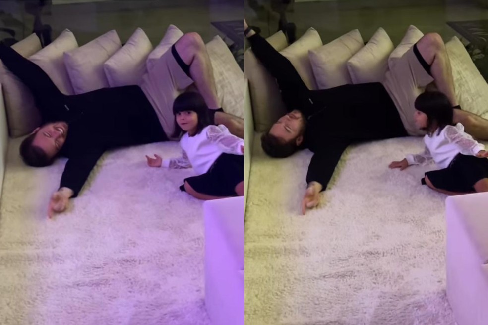 Thiago Nigro mostra vida de padrasto e brinca com filha de Maira Cardi ...