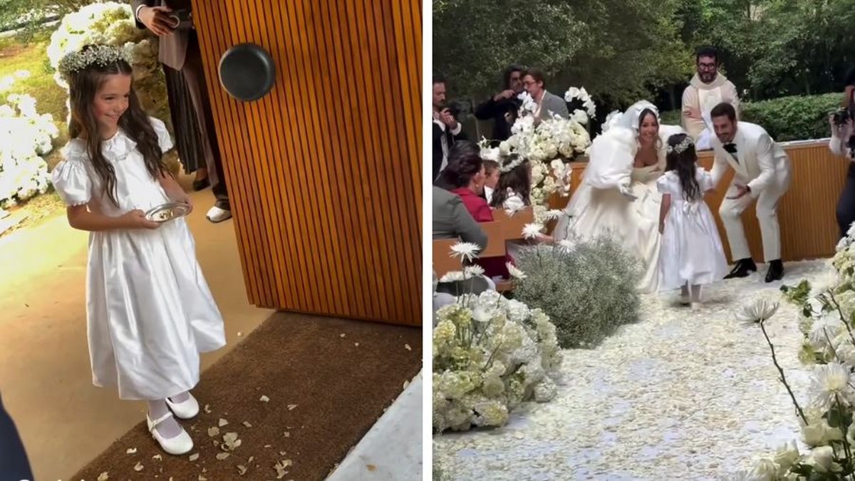 Zoe leva alianças ao altar no casamento da mãe, Sabrina Sato; vídeo