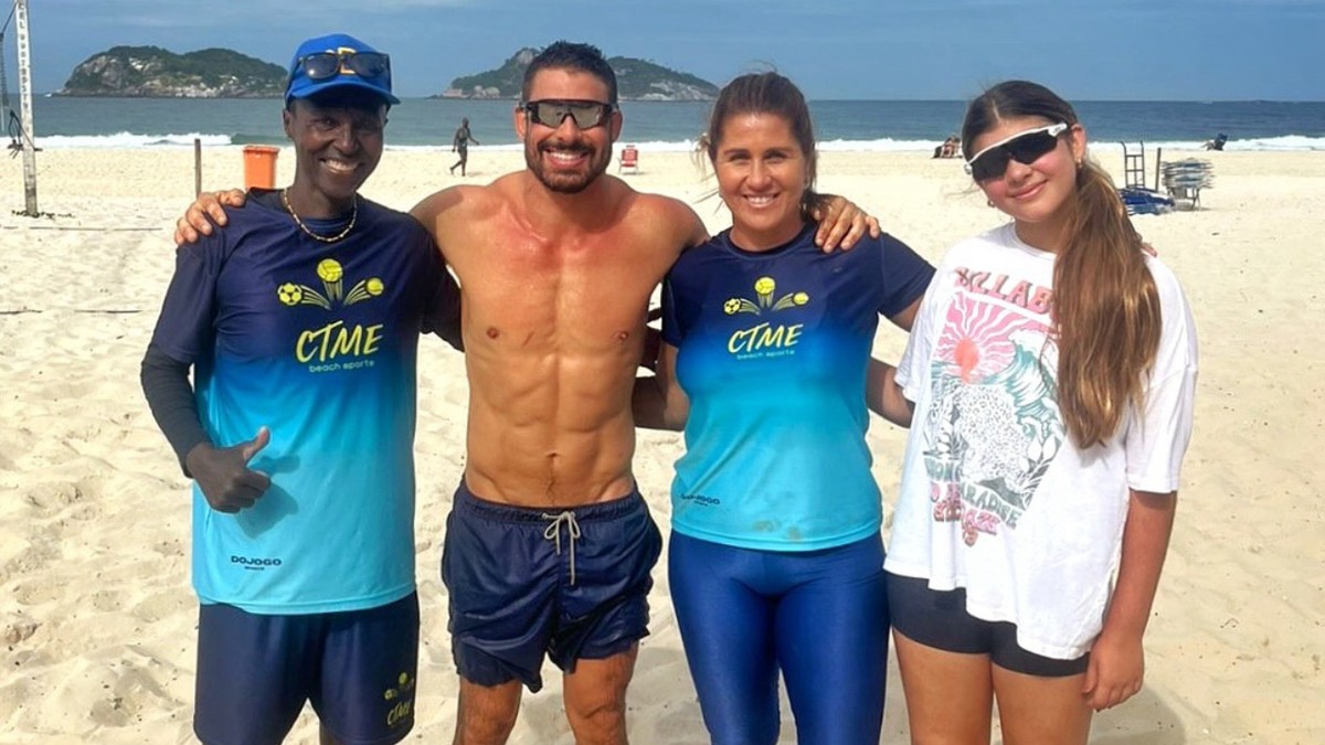 Cauã Reymond posa ao lado da filha de 13 anos e altura impressiona ...