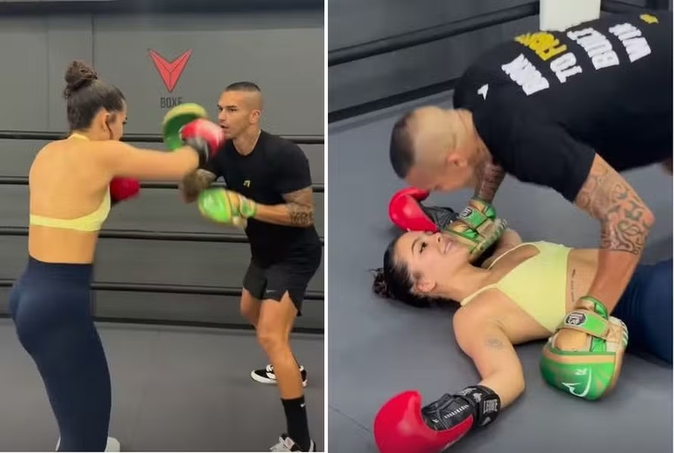 Mel Maia mostra treino junto com novo namorado e se derrete pelo boxeador