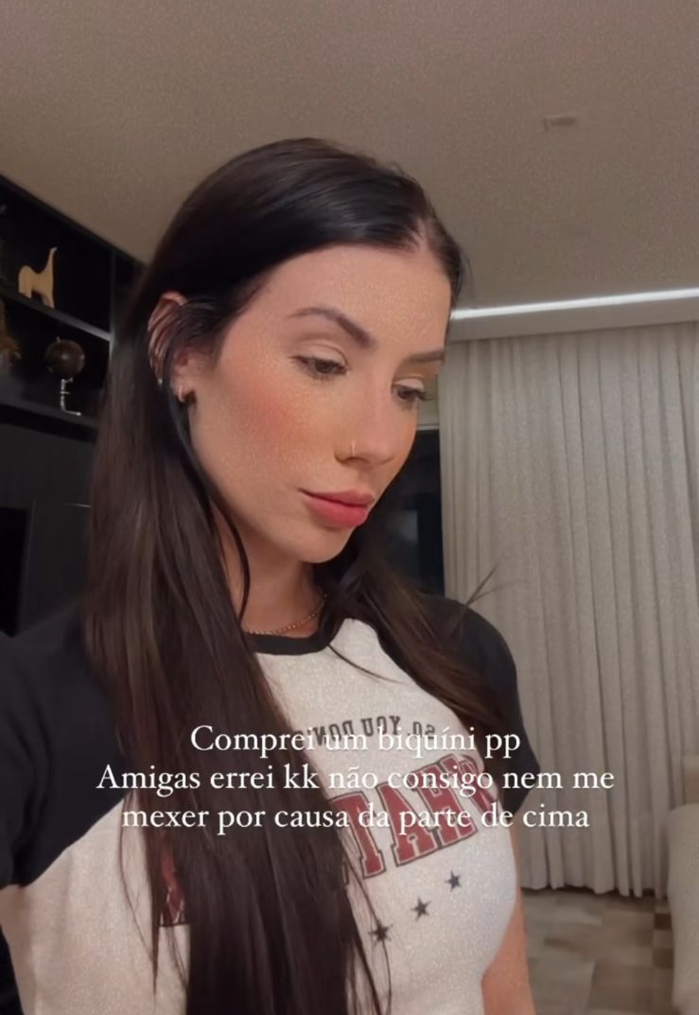 Maria Lina mostra biquíni de tamanho errado e brinca: 'Vou ter que ...