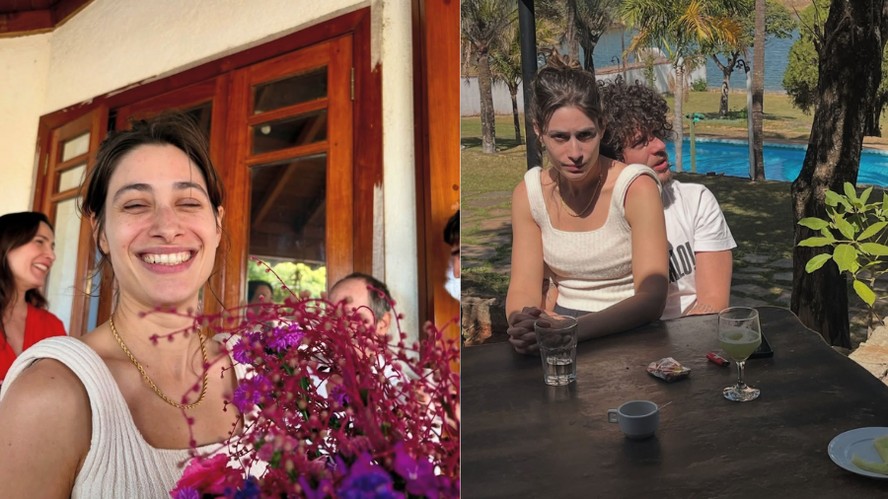 Luisa Arraes celebra aniversário de 32 anos e posa com Chico Chico