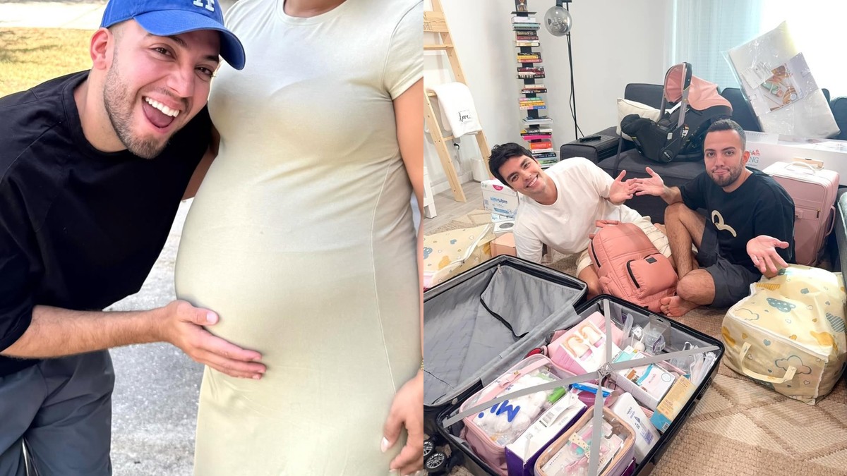 Lucas Rangel posa com 'barriga de aluguel' da filha: 'Esperando a Mia ...