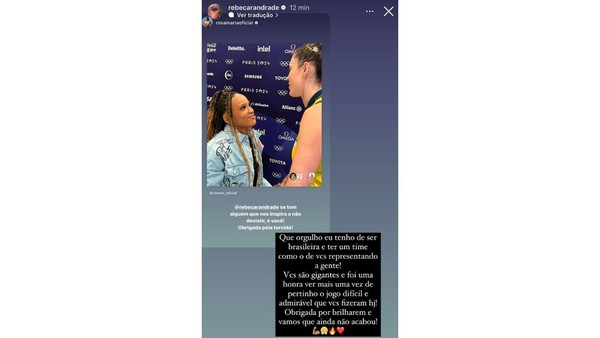 Rebeca Andrade responde homenagem de Rosamaria e manda recado para ...