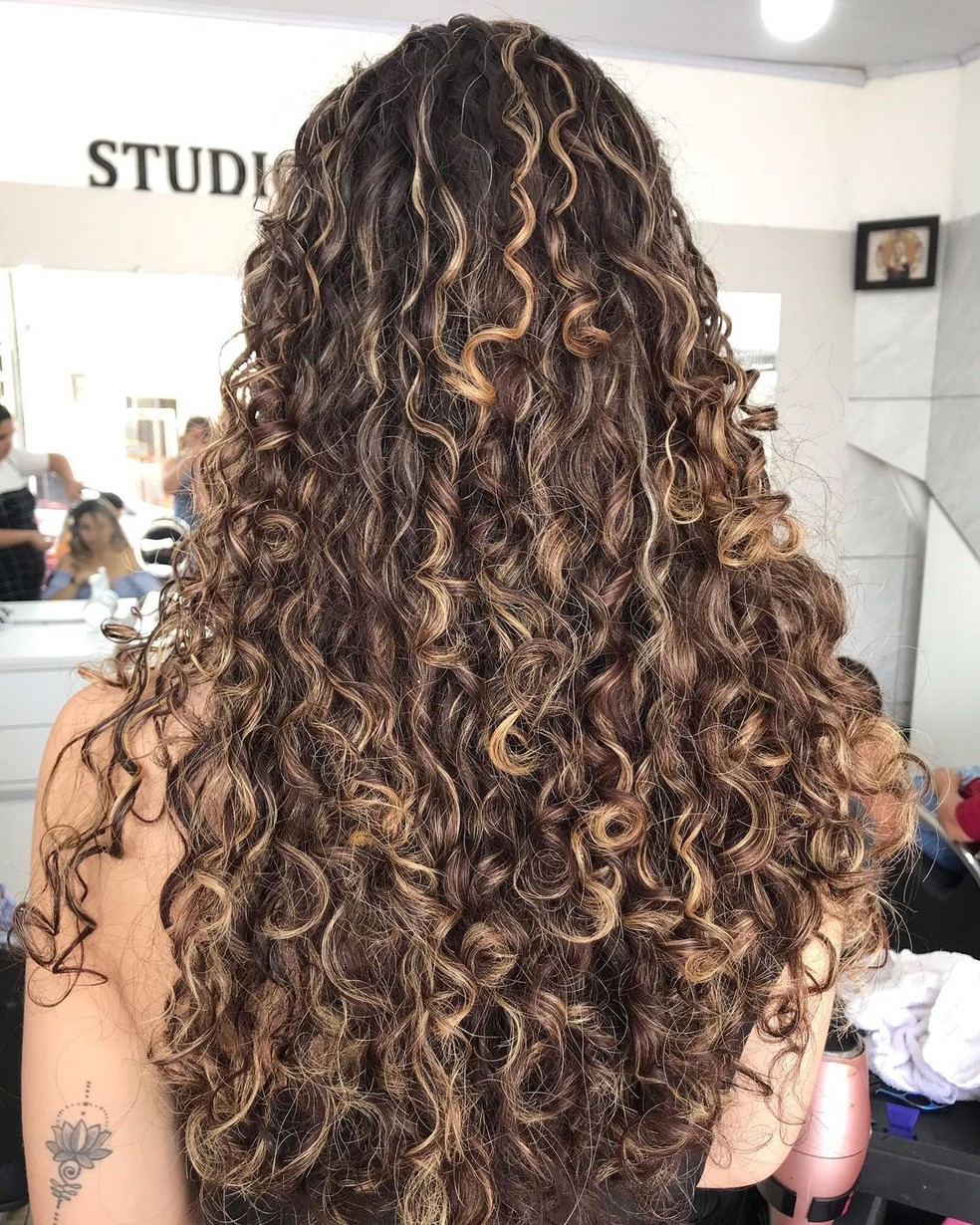 Cabelos cacheados com luzes mel: cuidados e inspirações para clarear os ...