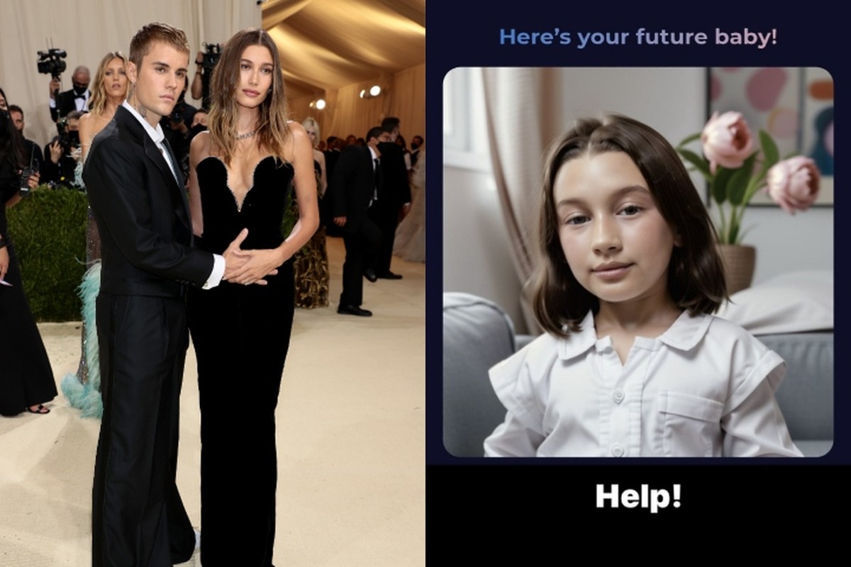 Hailey Bieber compartilha foto de filho com Justin Bieber, criada por ...