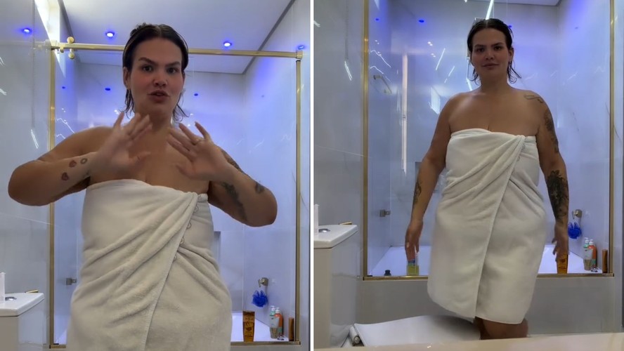 Thais Carla posa de toalha após perder mais de 100 kg e comemora ...