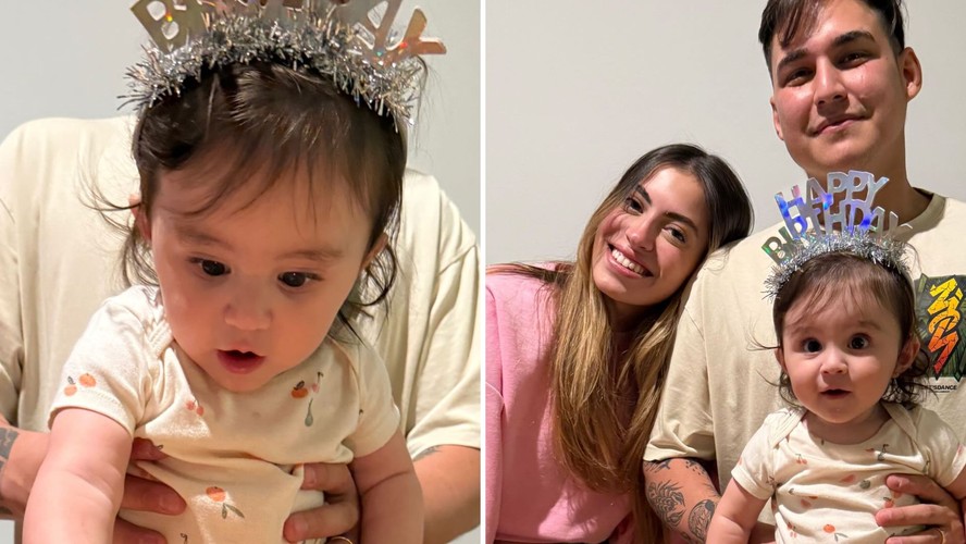 A cara do avô? Neta de Leandro Hassum completa 7 meses em festinha ao ...
