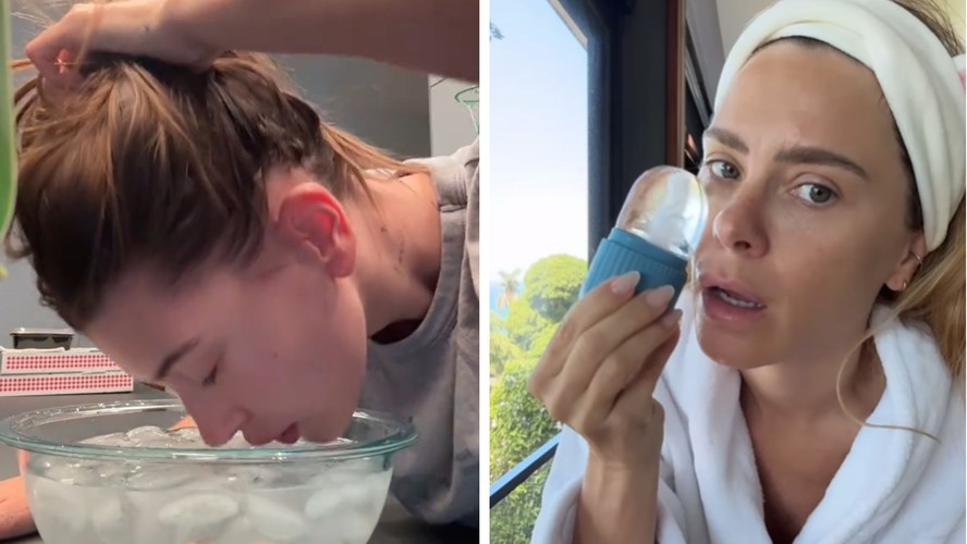 Skincare com gelo: o truque de Jade Picon, Carolina Dieckmann e Hailey ...