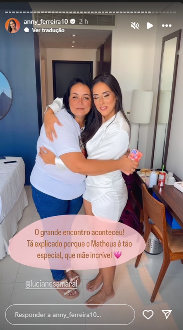 Deniziane encontra a mãe de Matteus fora da casa; ela teve um affair ...