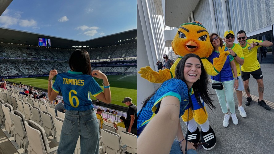 Gabi Fernandes, namorada da jogadora Tamires, mostra torcida nas ...
