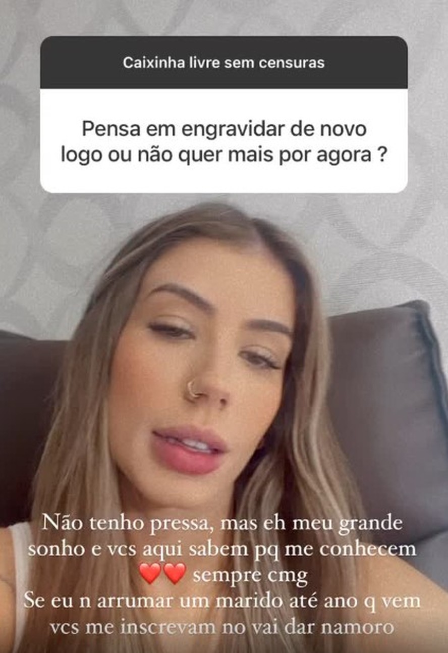 Maria Lina diz que pretende engravidar novamente: 'É o meu grande sonho'