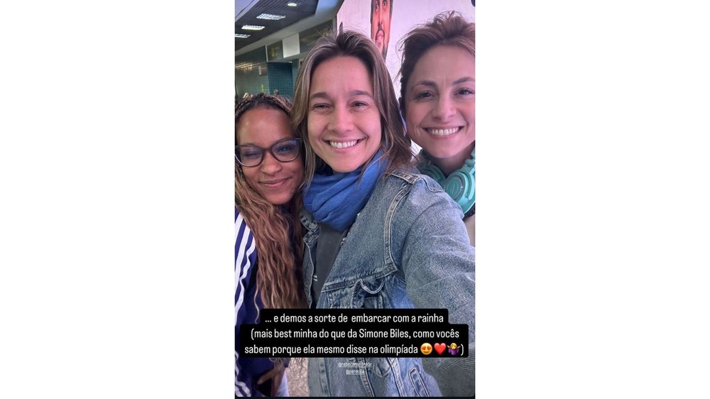 Rebeca Andrade e Fernanda Gentil pegam o mesmo voo e brincam: 'Chupa ...