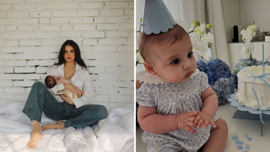 Amanda Kimberlly mostra 4º mesversário de Helena, sua filha com Neymar