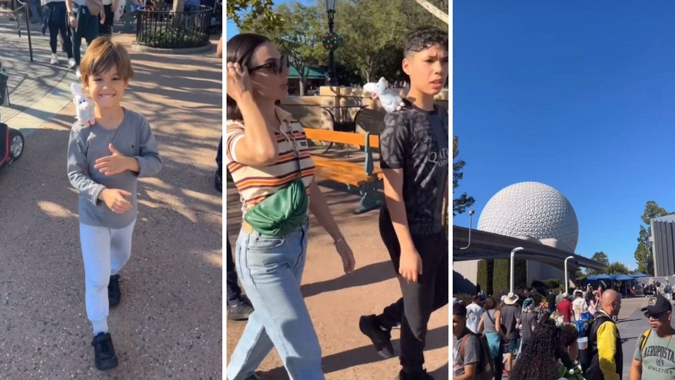Na Disney, Isis Valverde posa com seu primogênito e os filhos de ...