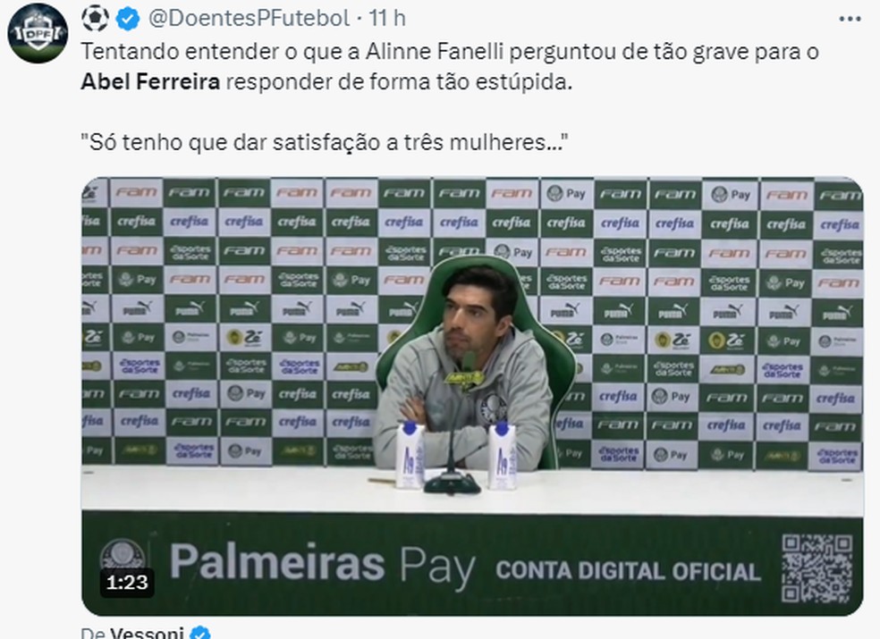 Abel Ferreira tem fala machista com repórter e web critica técnico ...