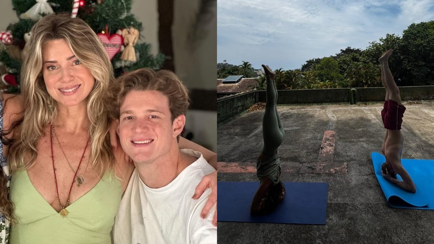 Leticia Spiller exibe equilíbrio em prática de ioga com o filho, Pedro ...
