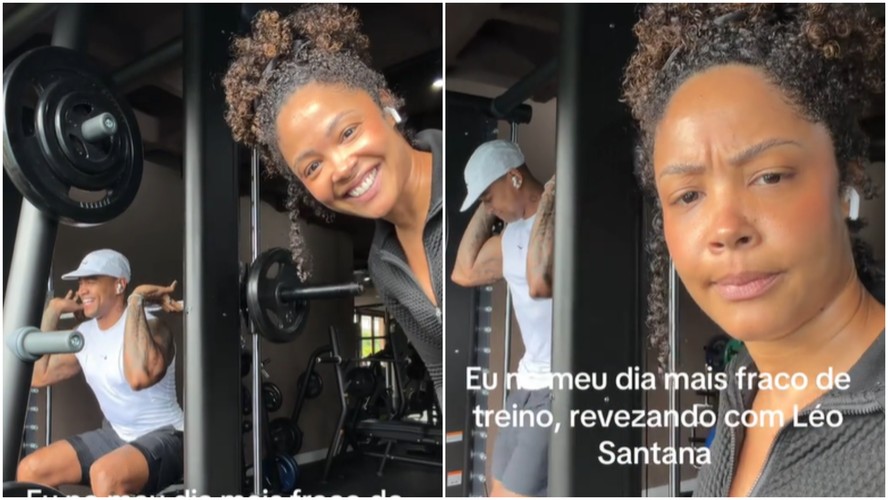 Influenciadora reveza aparelho com Léo Santana na academia e viraliza ...