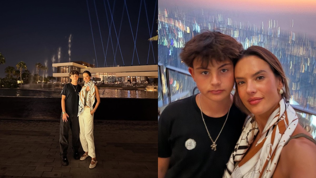 Alessandra Ambrósio abre álbum de viagem a Dubai com o filho: 'Meu bebê'