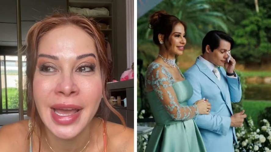Maira Cardi surge aos prantos após casamento do filho: 'Estava seguindo ...