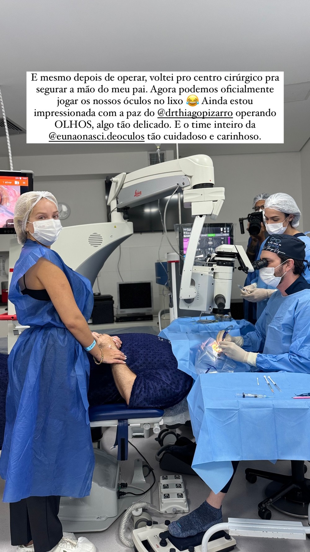 Gabi Lopes e o pai passam por cirurgia no mesmo dia e no mesmo hospital ...