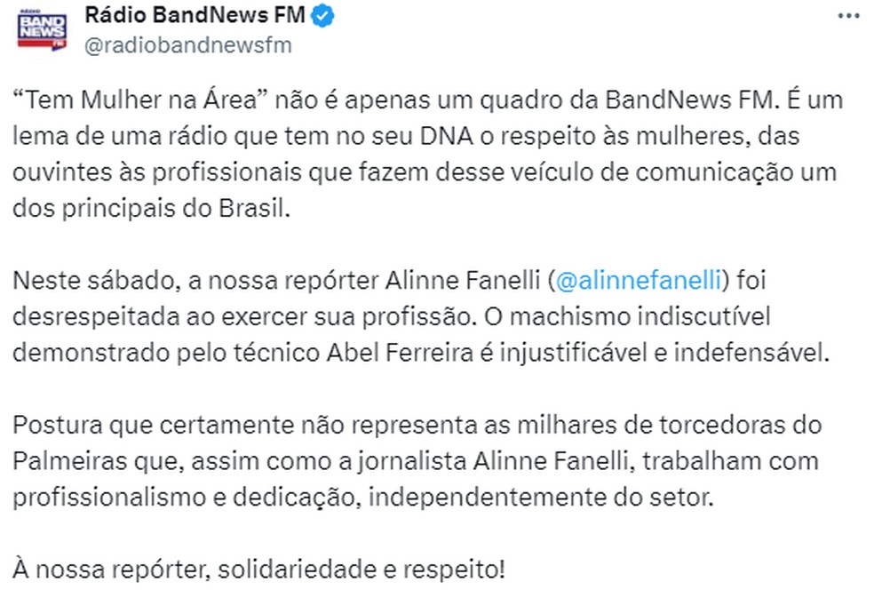Abel Ferreira tem fala machista com repórter e web critica técnico ...