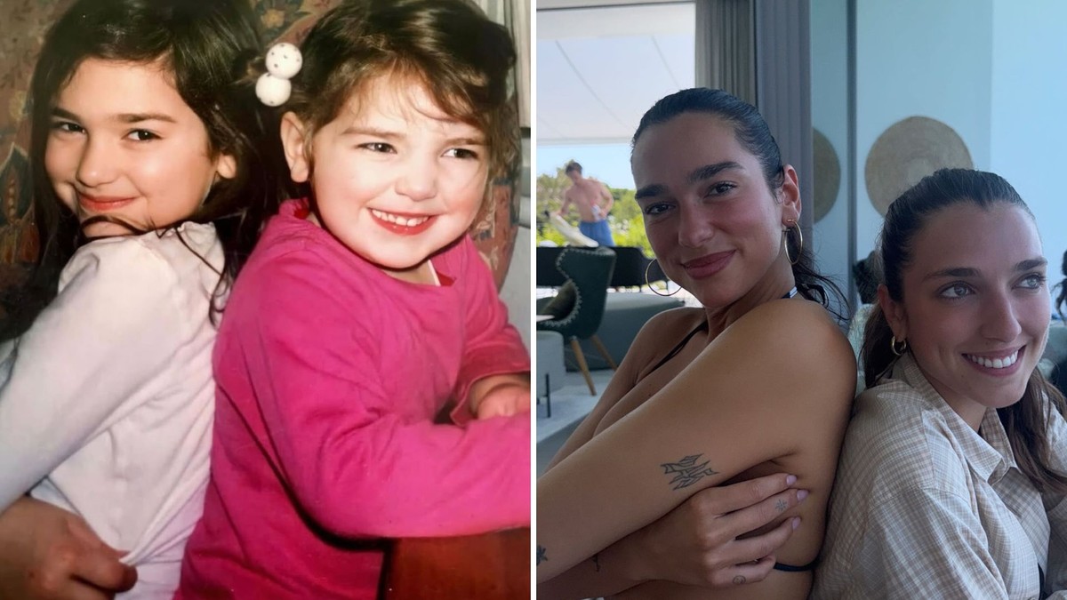 Dua Lipa recria clique de infância com a irmã modelo para comemorar ...