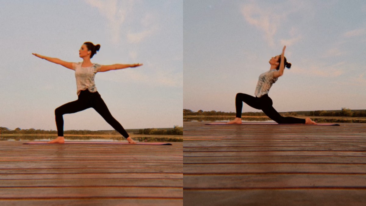 Sandy mostra flexibilidade em yoga e recebe reação do ex-marido, Lucas Lima