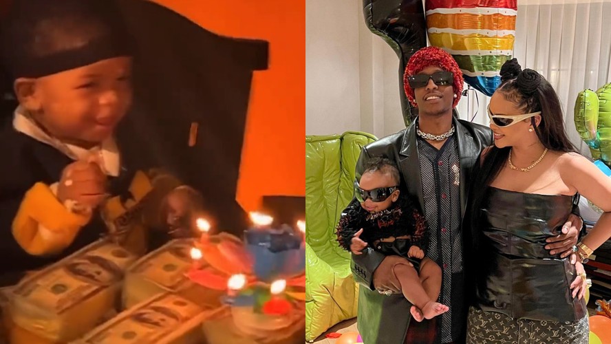 Filho de Rihanna e A$AP Rocky celebra 1 ano com 'bolo de dinheiro'