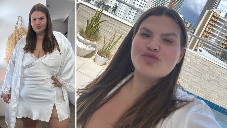 Thais Carla posa de camisola ao acordar em seu apartamento em SP