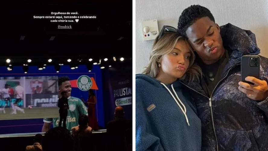 Gabriely Miranda, namorada de Endrick, prestigia prêmio recebido por ...
