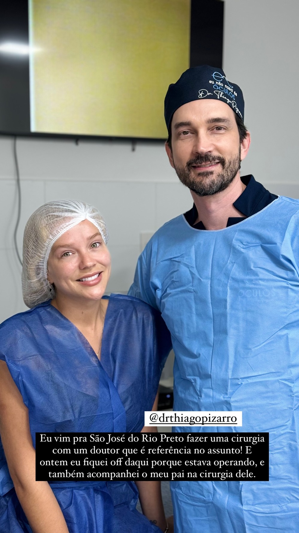 Gabi Lopes e o pai passam por cirurgia no mesmo dia e no mesmo hospital ...