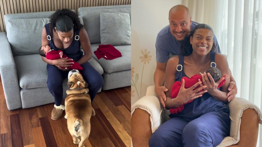 Fernanda Garay mostra chegada da filha recém-nascida à casa da família