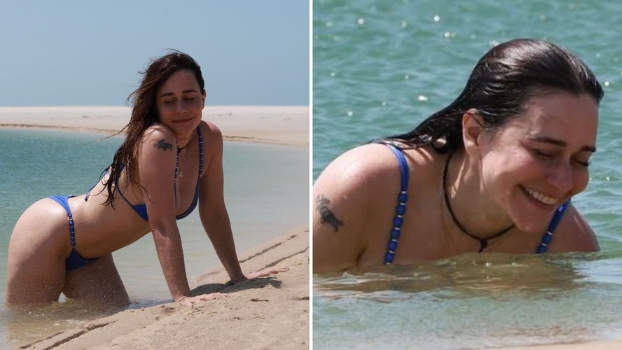 Alessandra Negrini posa de biquíni em viagem ao lado de amigos para o Ceará: 'Dias maravilhosos'