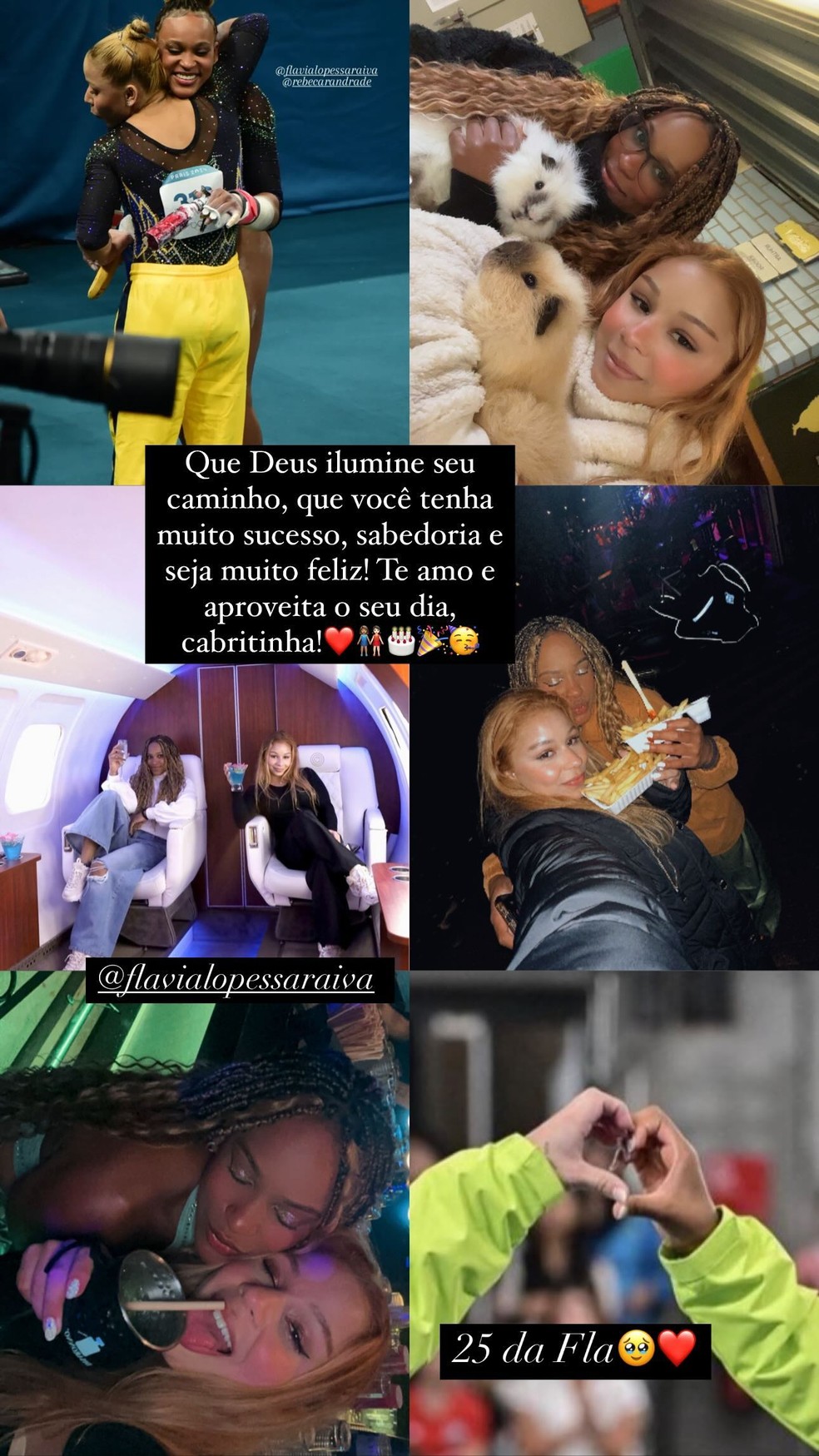 Rebeca Andrade homenageia Flávia Saraiva em seu aniversário: 'Amo ...