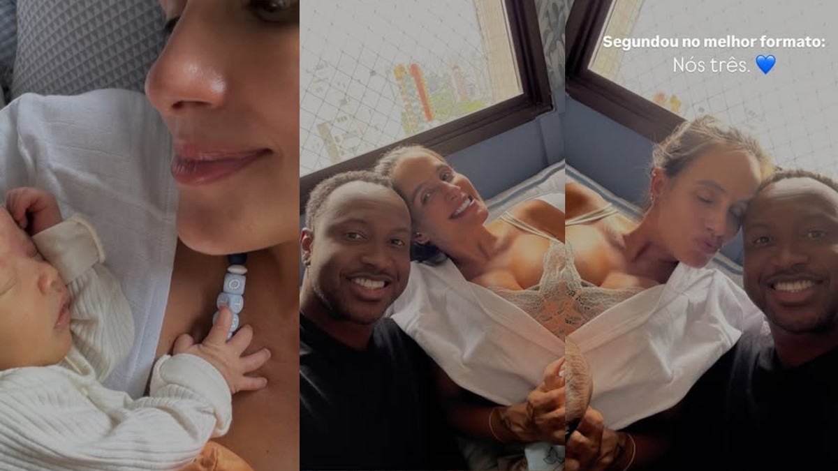 Carol Peixinho mostra rosto do filho, Bento, em novas fotos, ao lado de Thiaguinho: 'Segundou no ...