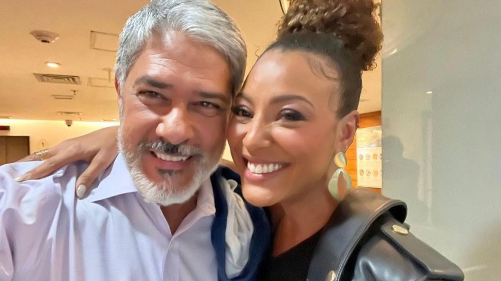 Sheron Menezes se emociona com pedido de selfie de William Bonner: 'Venci na vida'