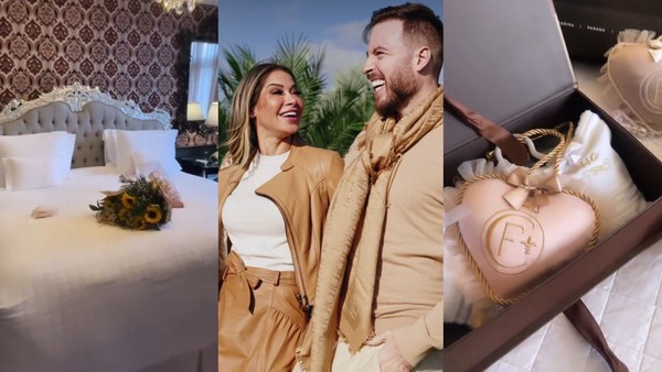 Em viagem de Lua de Mel, Maíra Cardi mostra presentes: 'Todo dia tem um'
