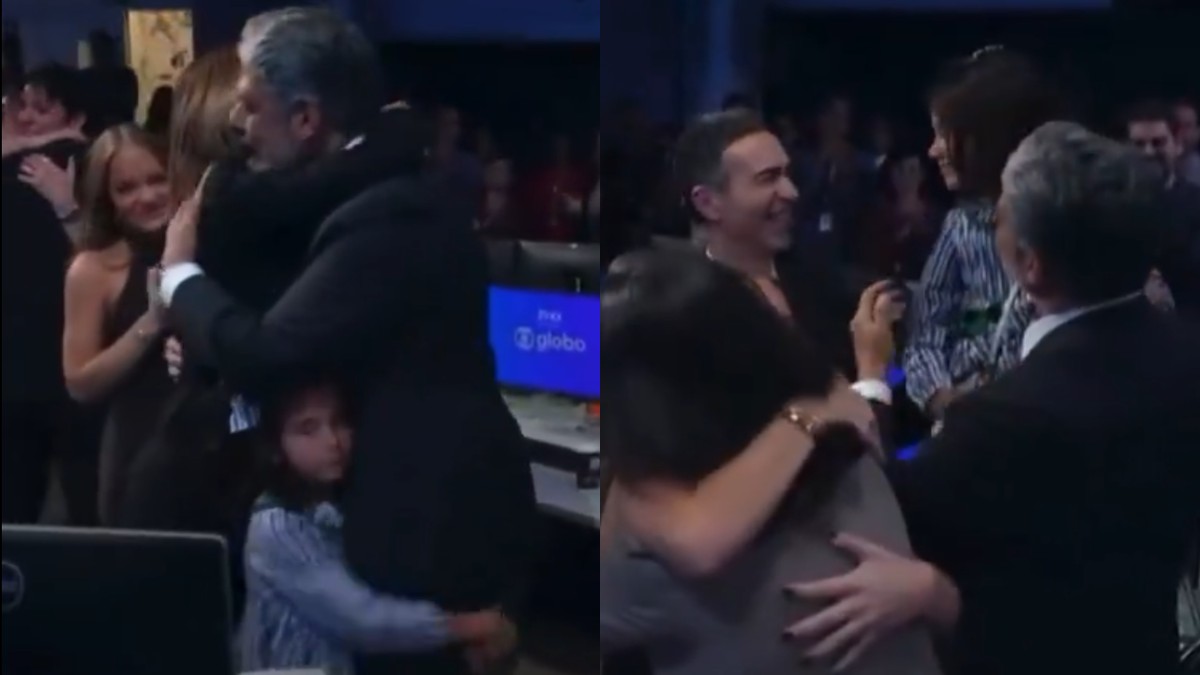 Filha de César Tralli agarra perna de William Bonner por engano e ...