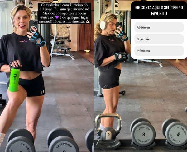 Flávia Alessandra pega pesado em treino durante viagem: 'É de qualquer ...