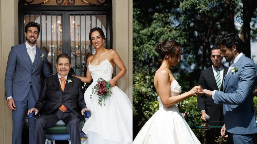 Lara Silva, filha de Faustão, abre álbum de fotos do casamento e posa com o pai