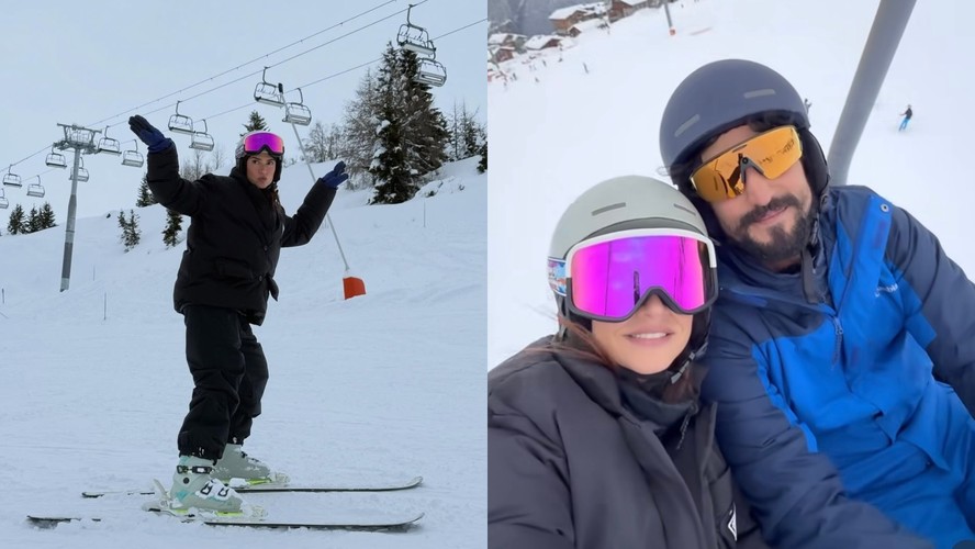 Longe do Carnaval, Thaila Ayala abre álbum esquiando na neve com o ...