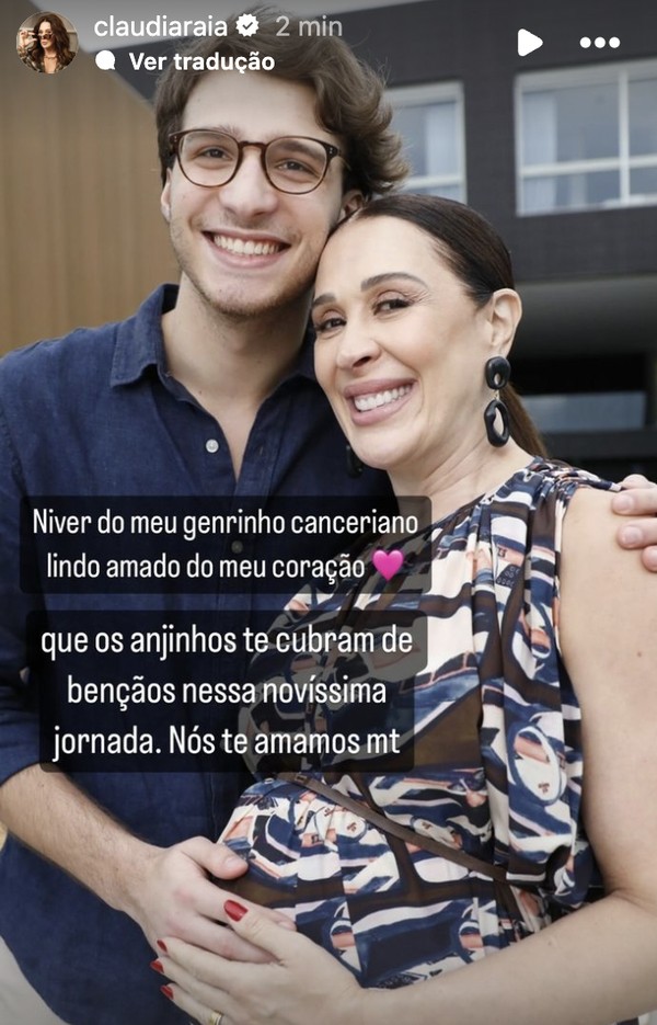 Aprovado! Claudia Raia se declara para o genro em momento raro: 'Te ...