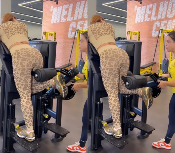 Viviane Araujo pega pesado na academia em treino com personal de Jojo Todynho e Mel Maia